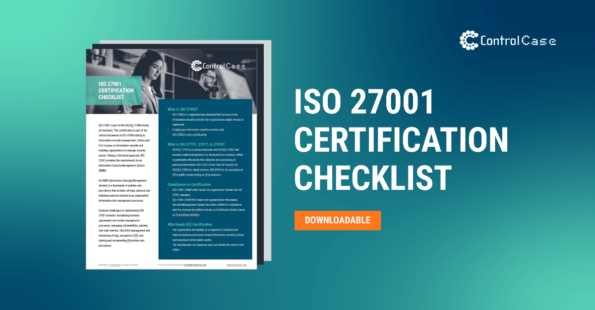 ISO 27001 Certification Checklist | ControlCase
